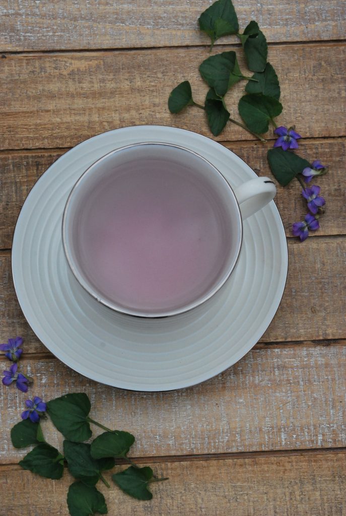Beautiful blue tea with foraged violets | indie herbalist