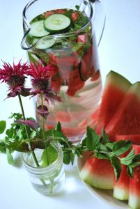 Infused Water with Bee Balm, Watermelon, and Mint | indie herbalist