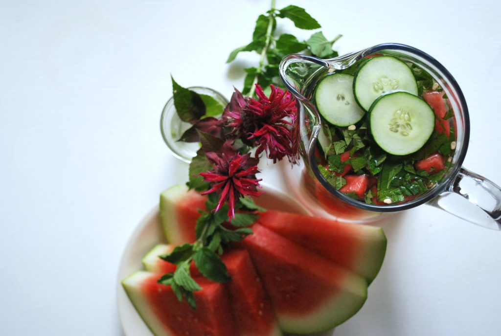Infused Water with Bee Balm, Watermelon, and Mint | indie herbalist