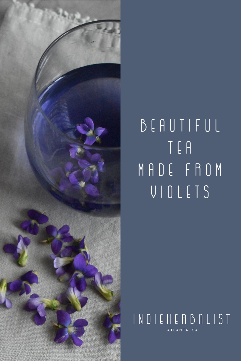 Beautiful blue tea with foraged violets | indie herbalist